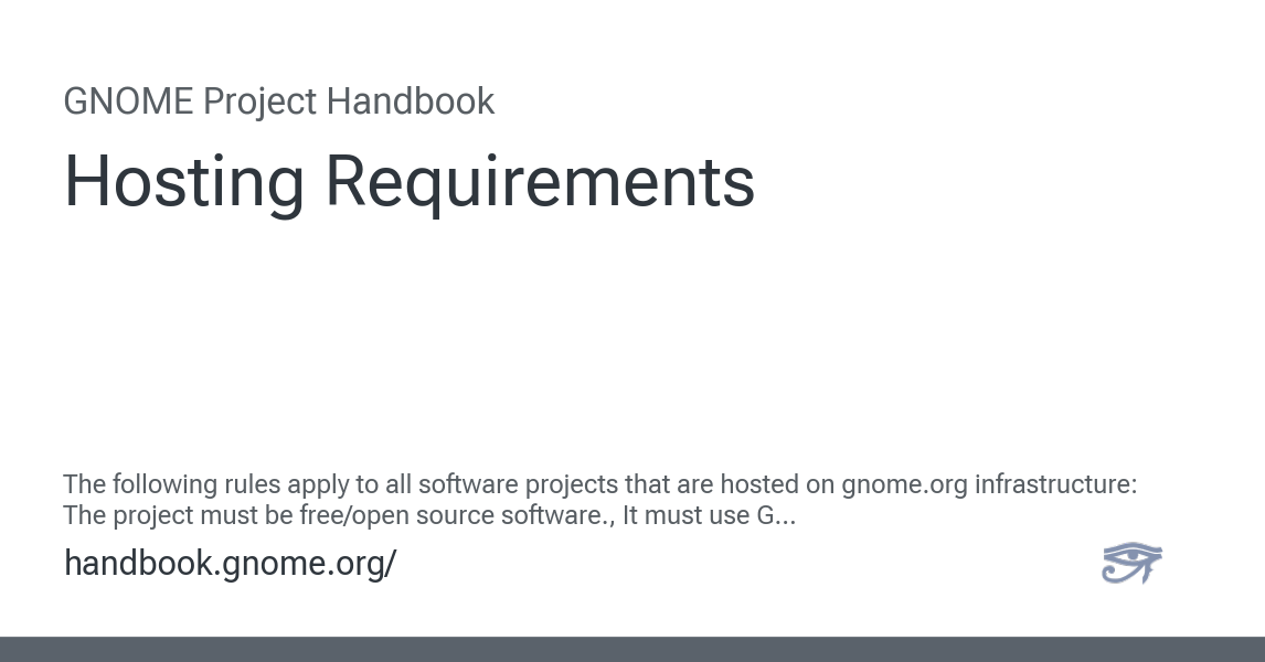 Hosting Requirements - GNOME Project Handbook Hosting Requirements - GNOME Project Handbook